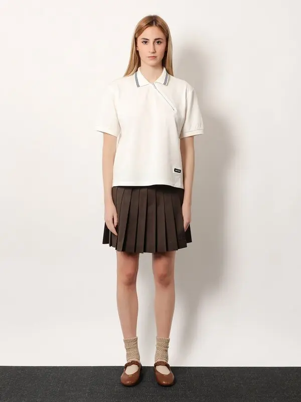 Miu Miu Cotton Polo Shirt With Asymmetric Zip