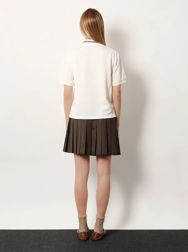 Miu Miu Cotton Polo Shirt With Asymmetric Zip