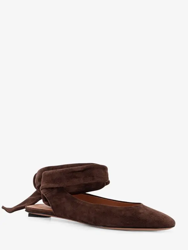 Attico Cloe Suede Flats - Brown