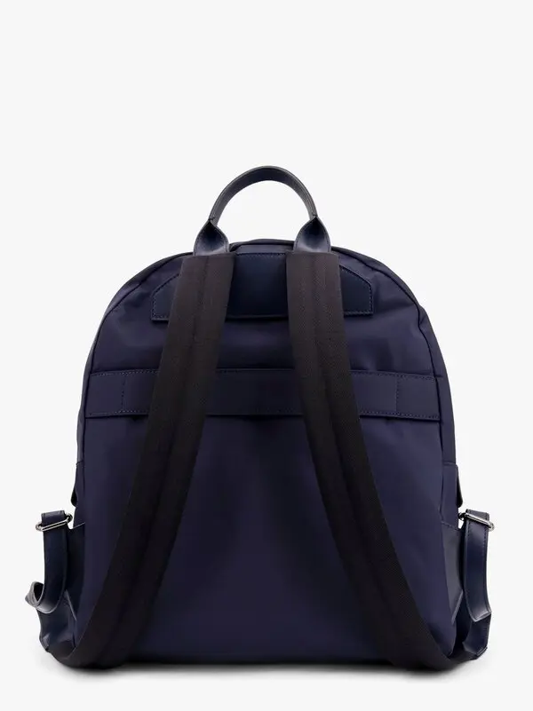 Kiton Nylon Backpack With Metal Lettering Logo - Blue