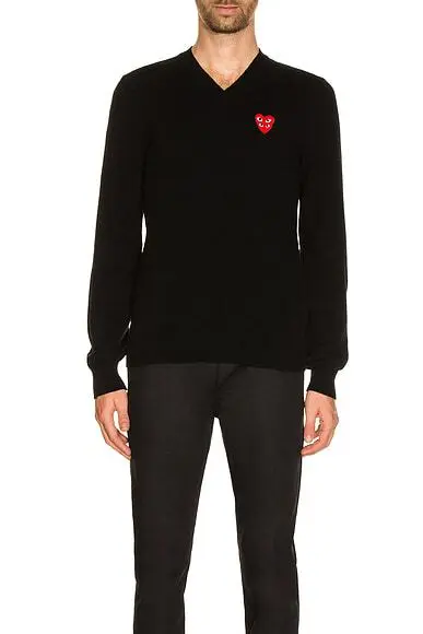 Play Comme Des Garcon V-neck Pullover