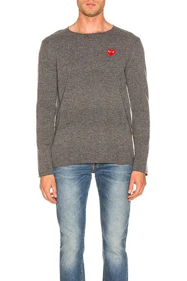 Play Comme Des Garcon Logo Emblem Long Sleeve Sweatshirt