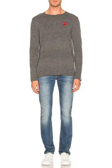 Play Comme Des Garcon Logo Emblem Long Sleeve Sweatshirt