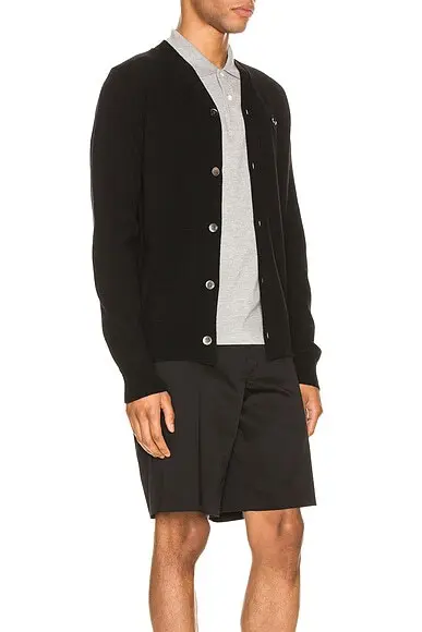 Play Comme Des Garcon Lambswool Cardigan With Emblem