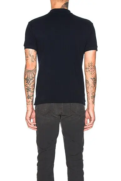 Play Comme Des Garcon Cotton Polo With Red Emblem - Navy