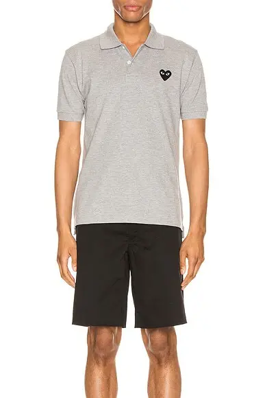 Play Comme Des Garcon Cotton Polo With Black Emblem