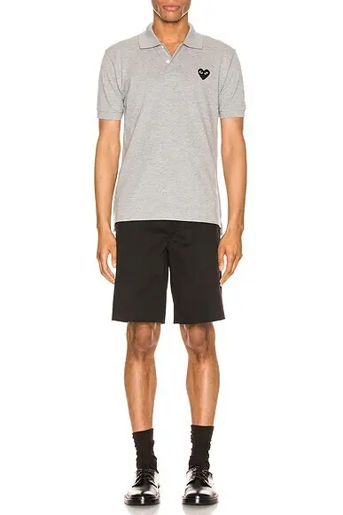 Play Comme Des Garcon Cotton Polo With Black Emblem