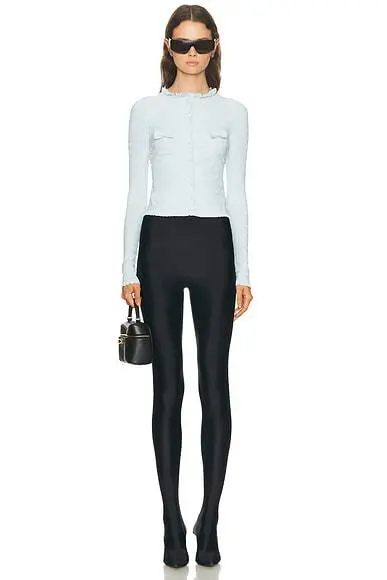 Balenciaga Fitted Cropped Cardigan With Ruffle Trim