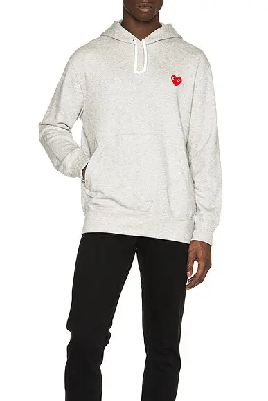Play Comme Des Garcon Red Emblem Hoodie
