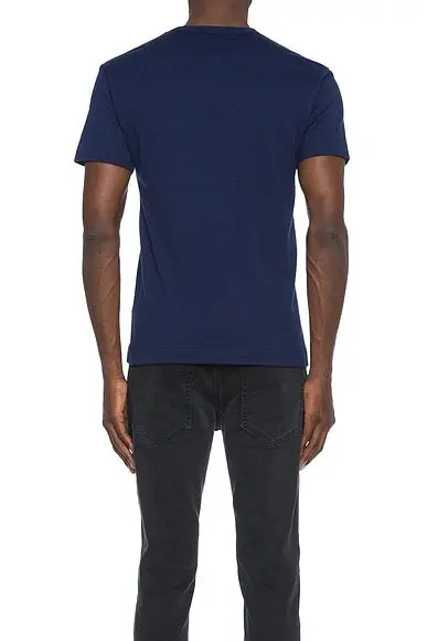 Play Comme Des Garcon Red Emblem Cotton Heart Tee - Navy