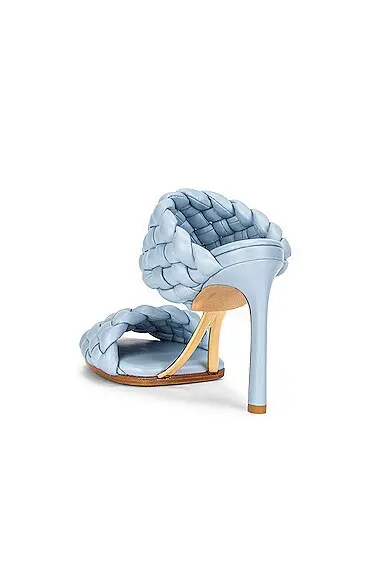 Bottega Veneta Lido Leather Woven Sandals - Ice