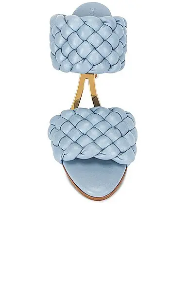 Bottega Veneta Lido Leather Woven Sandals - Ice