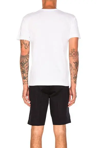 Play Comme Des Garcon Cotton Tee With Black Emblem - White