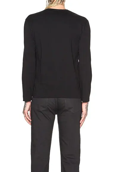 Play Comme Des Garcon Emblem Cotton Long Sleeve Tee - Black