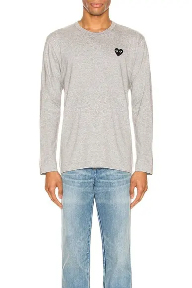 Play Comme Des Garcon Black Emblem Cotton Long Sleeve Tee