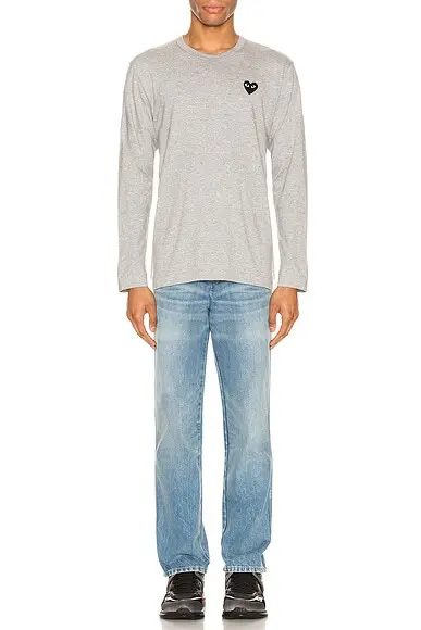 Play Comme Des Garcon Black Emblem Cotton Long Sleeve Tee