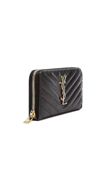 Saint Laurent Monogramme Zip Wallet - Black