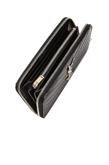 Saint Laurent Monogramme Zip Wallet - Black