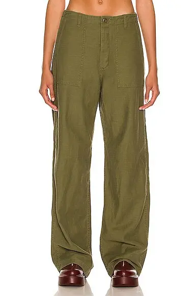 R13 Wide Leg Utility Pant - Olive