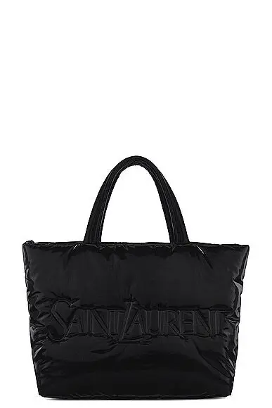 Saint Laurent Embossed Logo Tote Bag - Nero