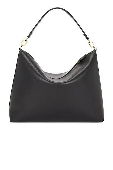 TOTEME Medium Bevel Grained Leather Bag - Black
