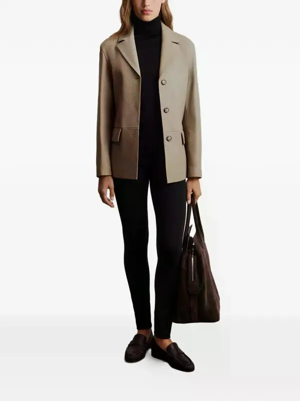 12 STOREEZ Button Leather Jacket