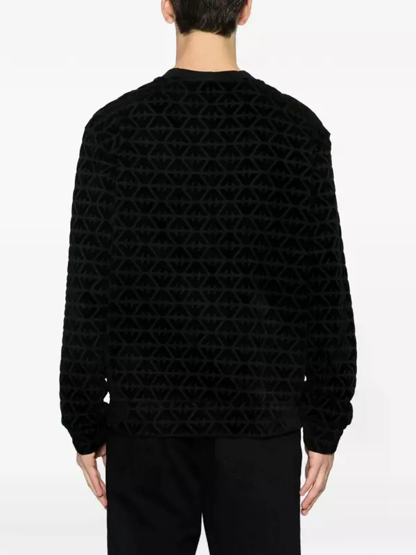 Emporio Armani Logo-embroidered Patterned Sweatshirt