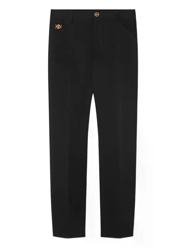 Versace Cotton Gabardine Trousers With Medusa Biggie Emblem