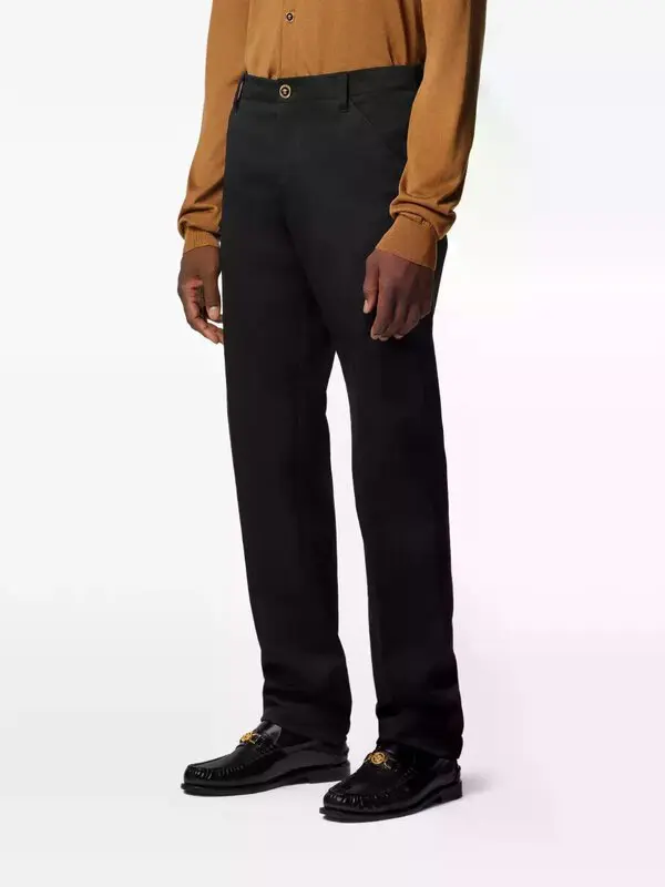 Versace Cotton Gabardine Trousers With Medusa Biggie Emblem