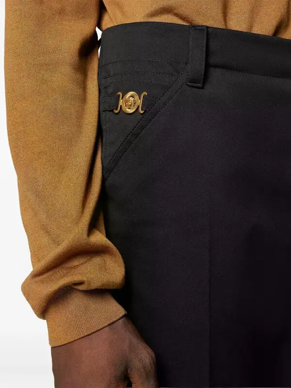 Versace Cotton Gabardine Trousers With Medusa Biggie Emblem