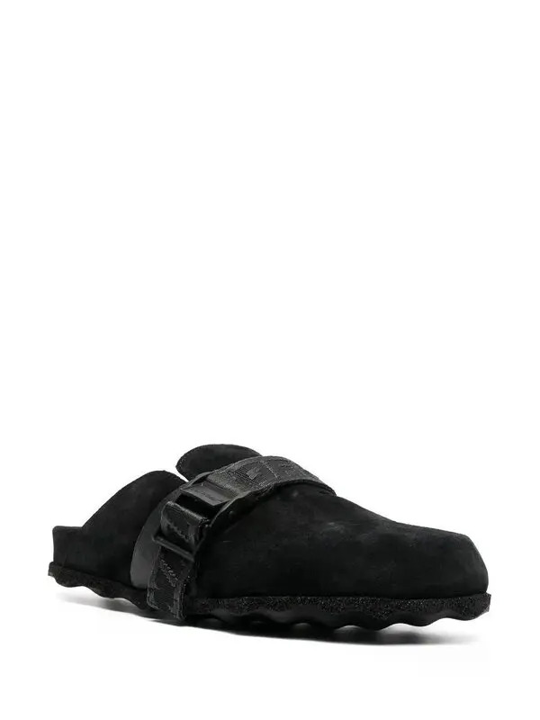 Off-White Debossed Logo Buckled Mules