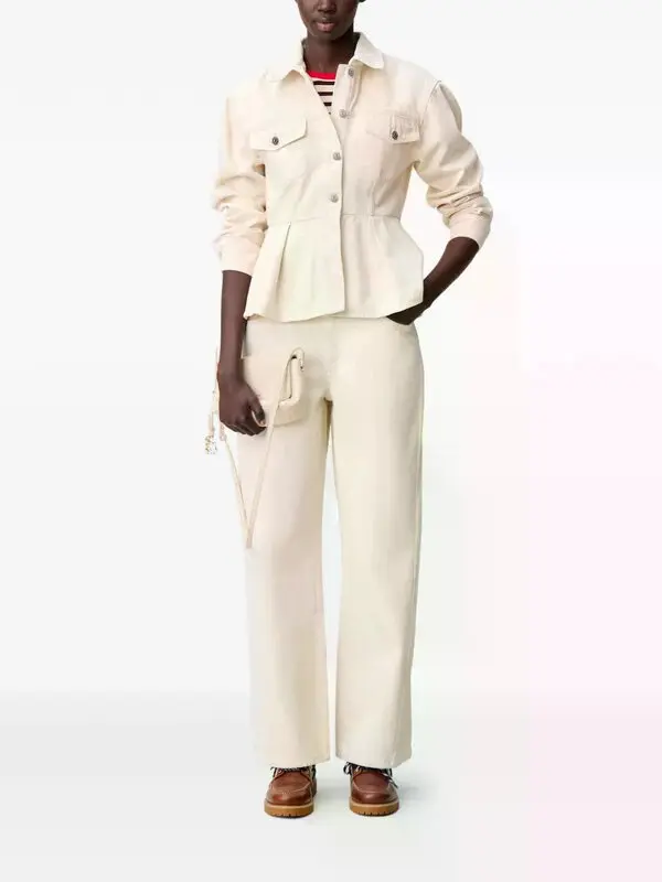 Claudie Pierlot Long Sleeve Peplum Denim Jacket