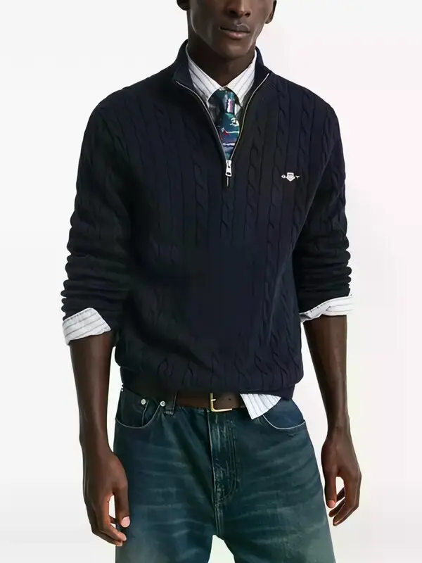 Gant Cable-knit Half-zip Pullover