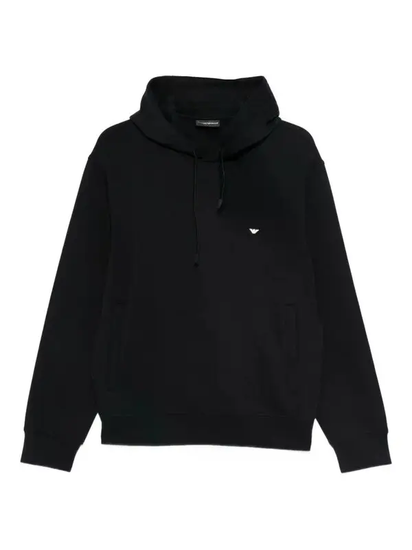 Emporio Armani Logo-embroidered Hoodie - Blue