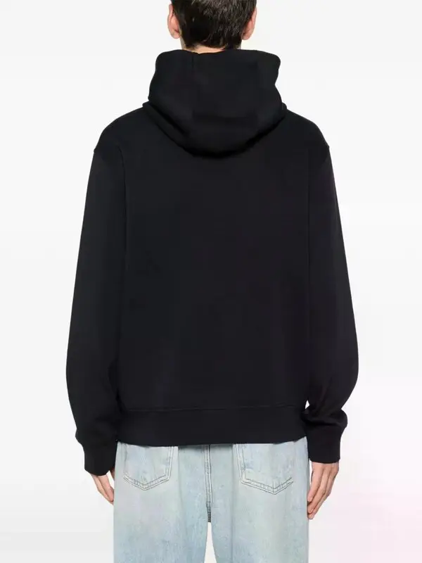 Emporio Armani Logo-embroidered Hoodie - Blue
