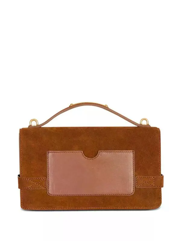 Balmain B-buzz 24 Suede Shoulder Bag - Brown