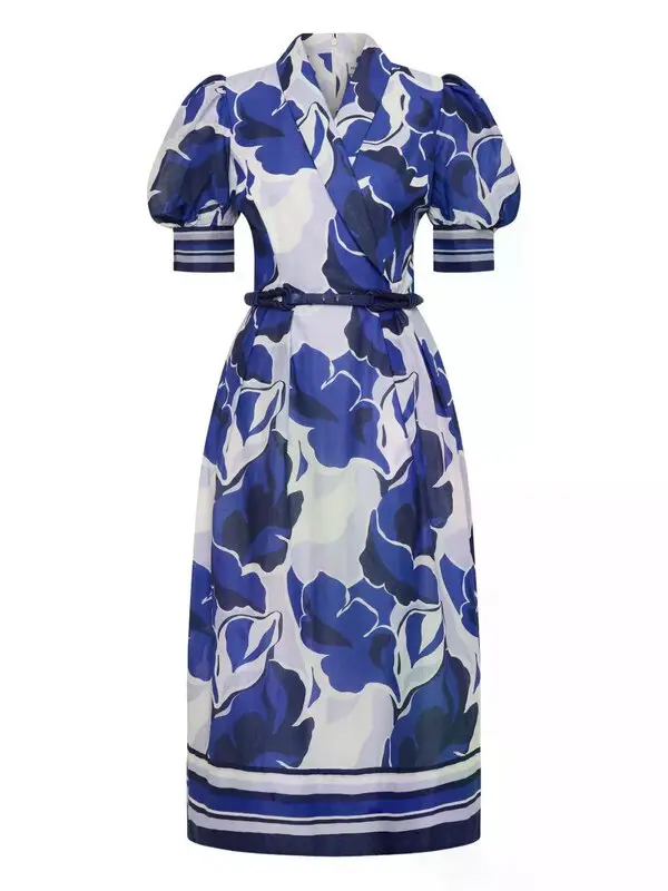 Rebecca Vallance Paros Floral-print Midi Dress - Blue
