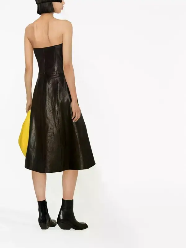 Khaite Valerie Lambskin A-line Dress