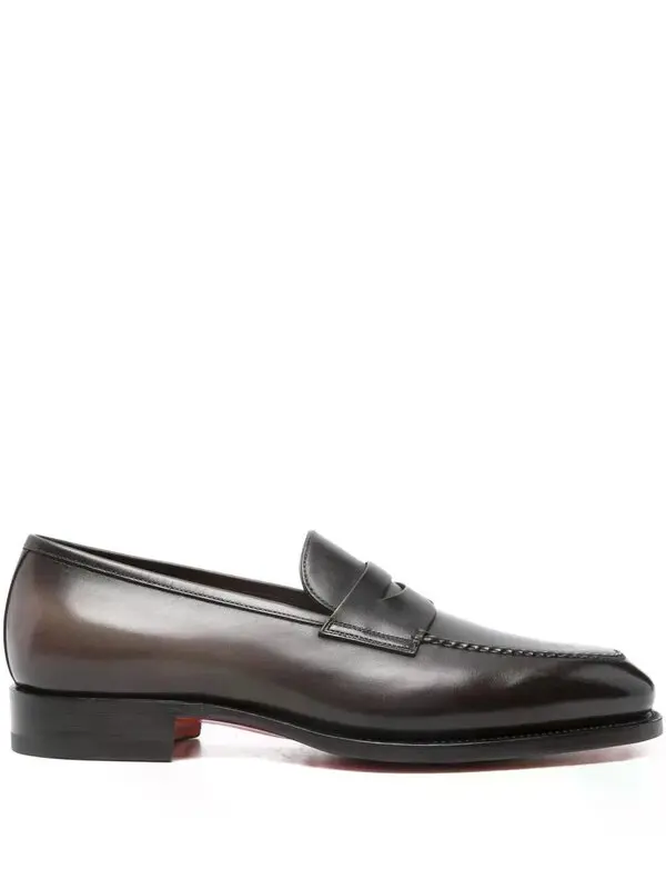 Santoni Penny-slot Loafers - Brown