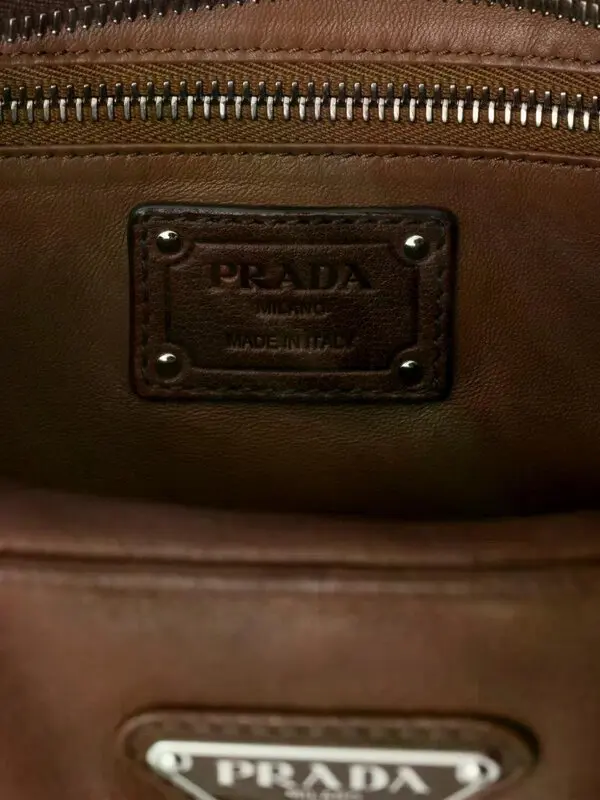 Prada Leather Zip Tote Bag