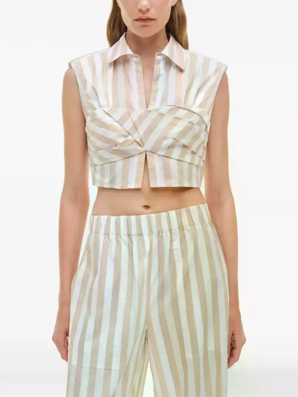 Simkhai Emie Striped Blouse - Neutrals