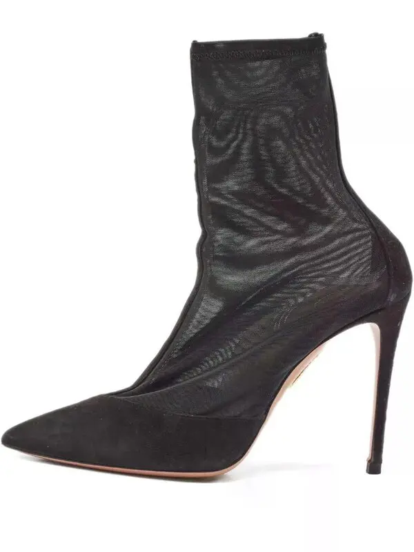 AQUAZZURA Mesh Suede Booties