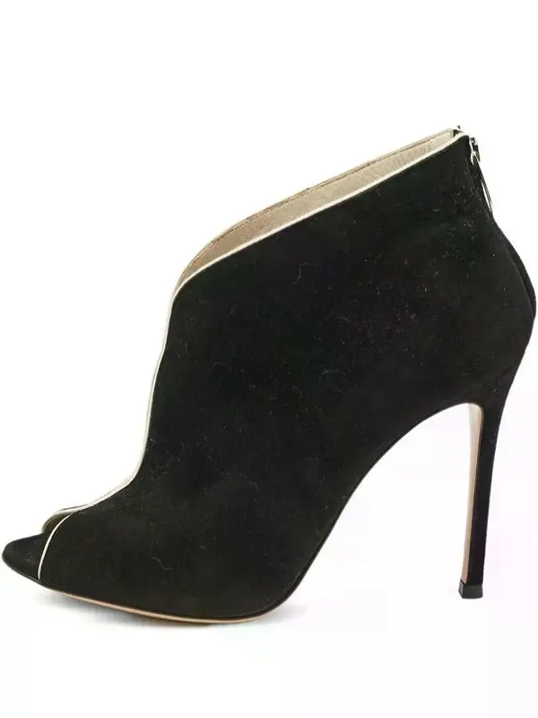 GIANVITO ROSSI Suede Peep-toe Stiletto Boots