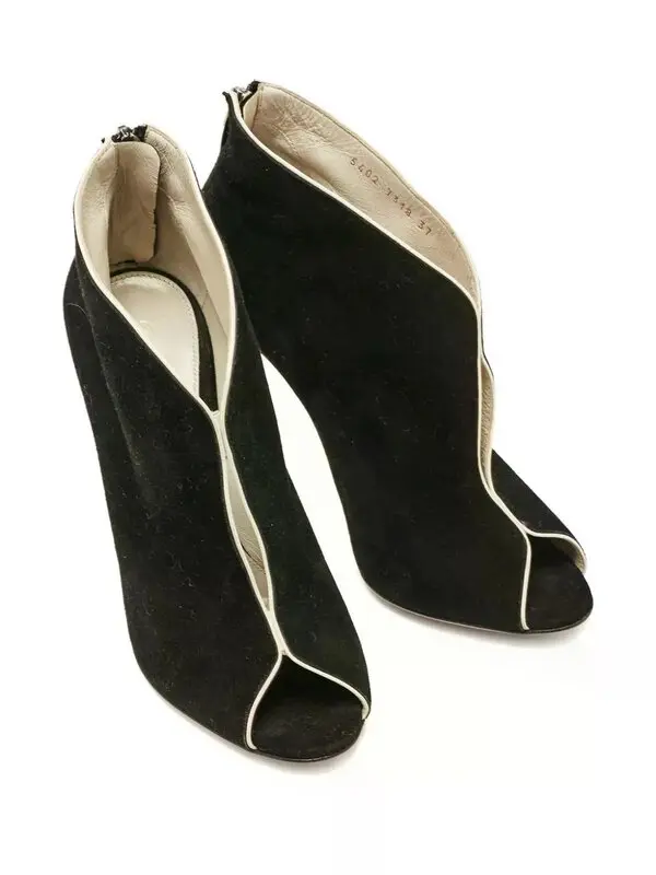 GIANVITO ROSSI Suede Peep-toe Stiletto Boots