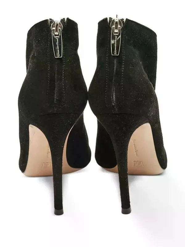 GIANVITO ROSSI Suede Peep-toe Stiletto Boots
