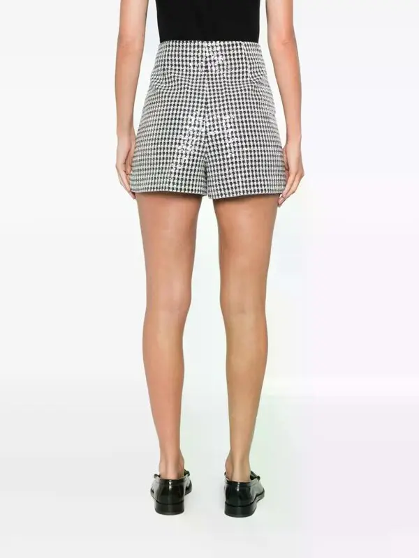 Sandro Sequin Houndstooth Tweed High-waist Shorts