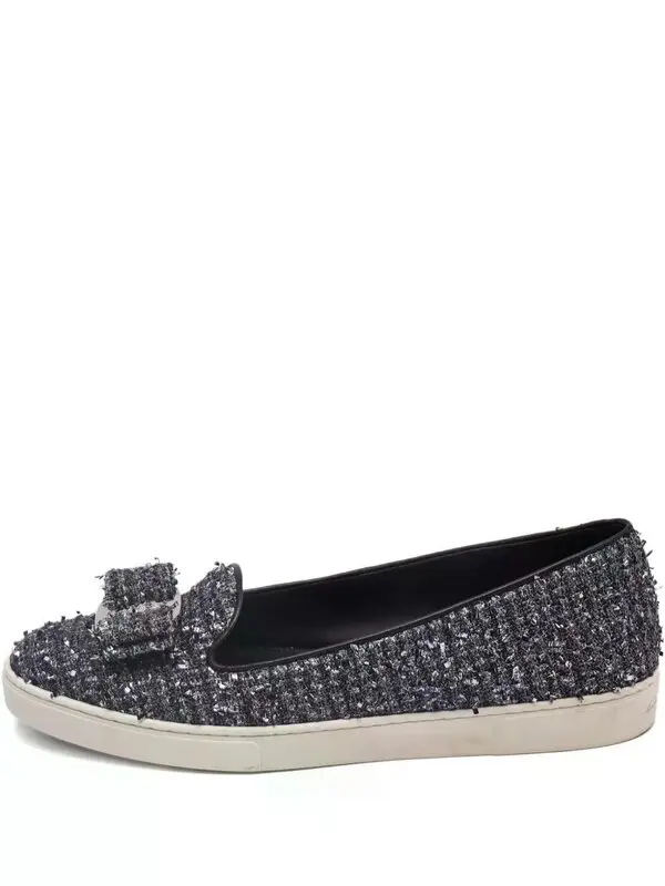 FERRAGAMO Tweed Bow-detail Sneakers