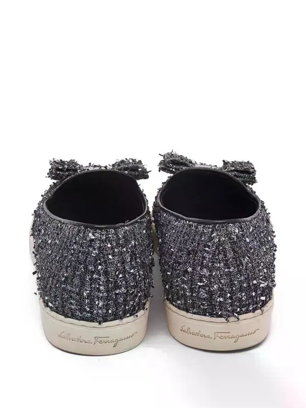 FERRAGAMO Tweed Bow-detail Sneakers