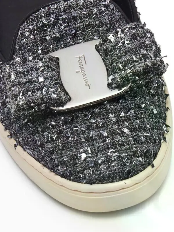 FERRAGAMO Tweed Bow-detail Sneakers