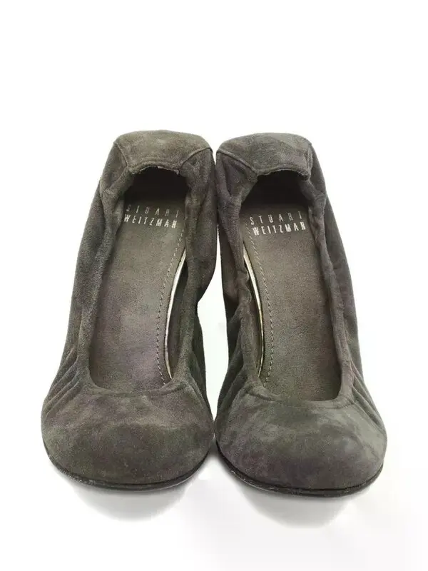 STUART WEITZMAN Dark Suede Wedge Heel Round Toe Pumps